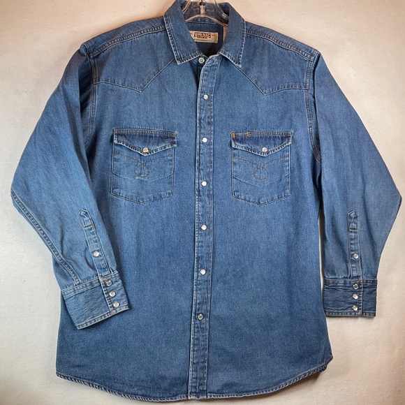 Big Mac | Shirts | Big Mac Mens Heavy Duty Denim Pearl Snap Front ...